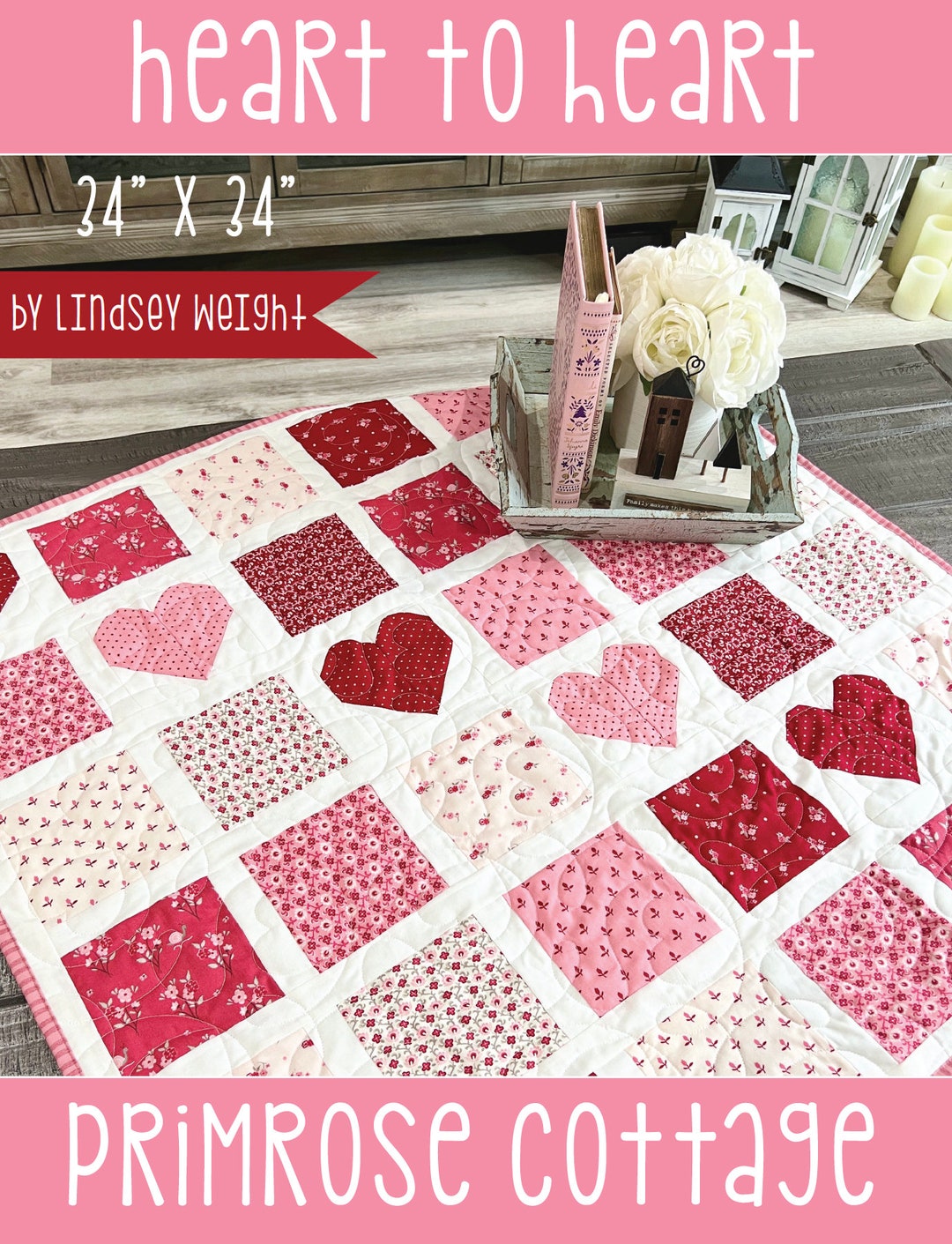 Heart to Heart Table Topper Pattern - PDF PATTERN - Etsy