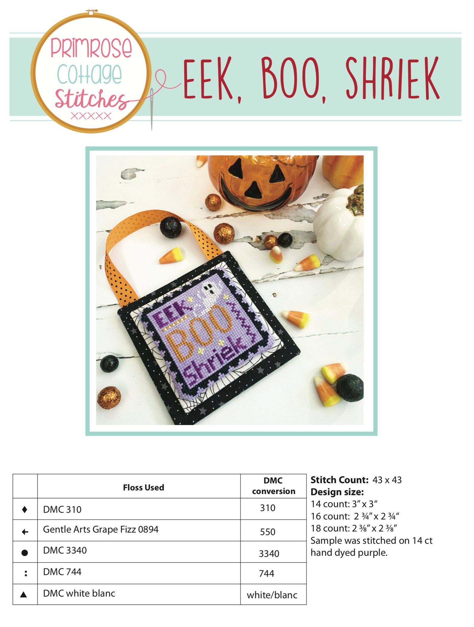 Eek Boo Shriek Lindsey's Stamp Series PDF Pattern - Etsy