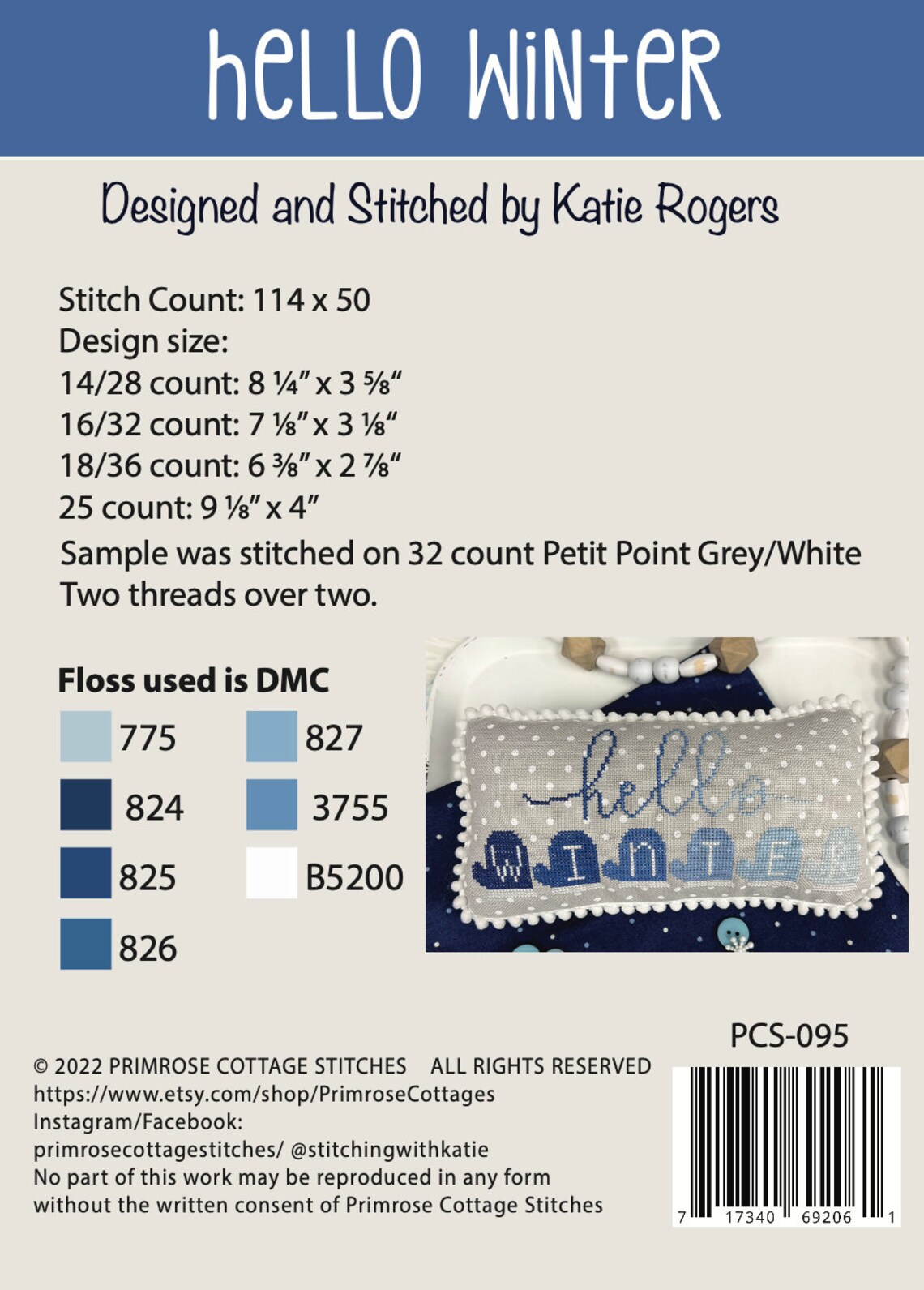 FLOSS PACK for Hello Winter Paper Pattern INCLUDED by Katie - Etsy