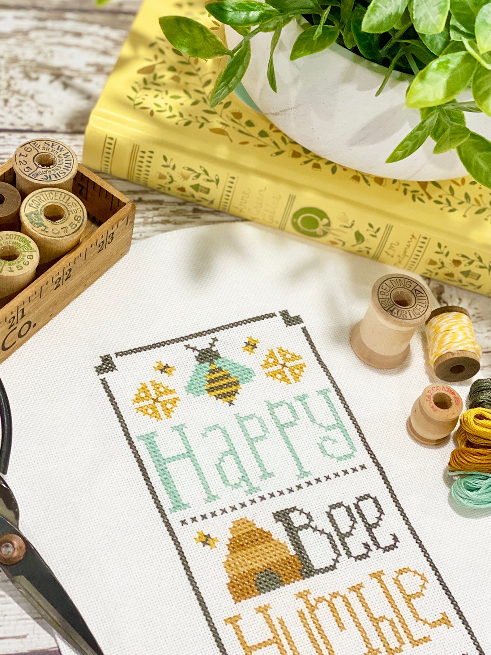 Bee Happy Cross Stitch by Lindsey Weight of Primrose Cottage Stitches ...