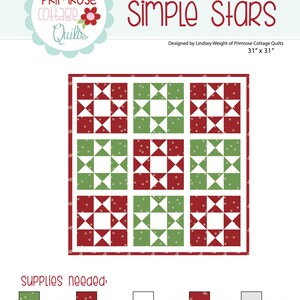 Simple Stars Mini Quilt - PDF Pattern - Etsy
