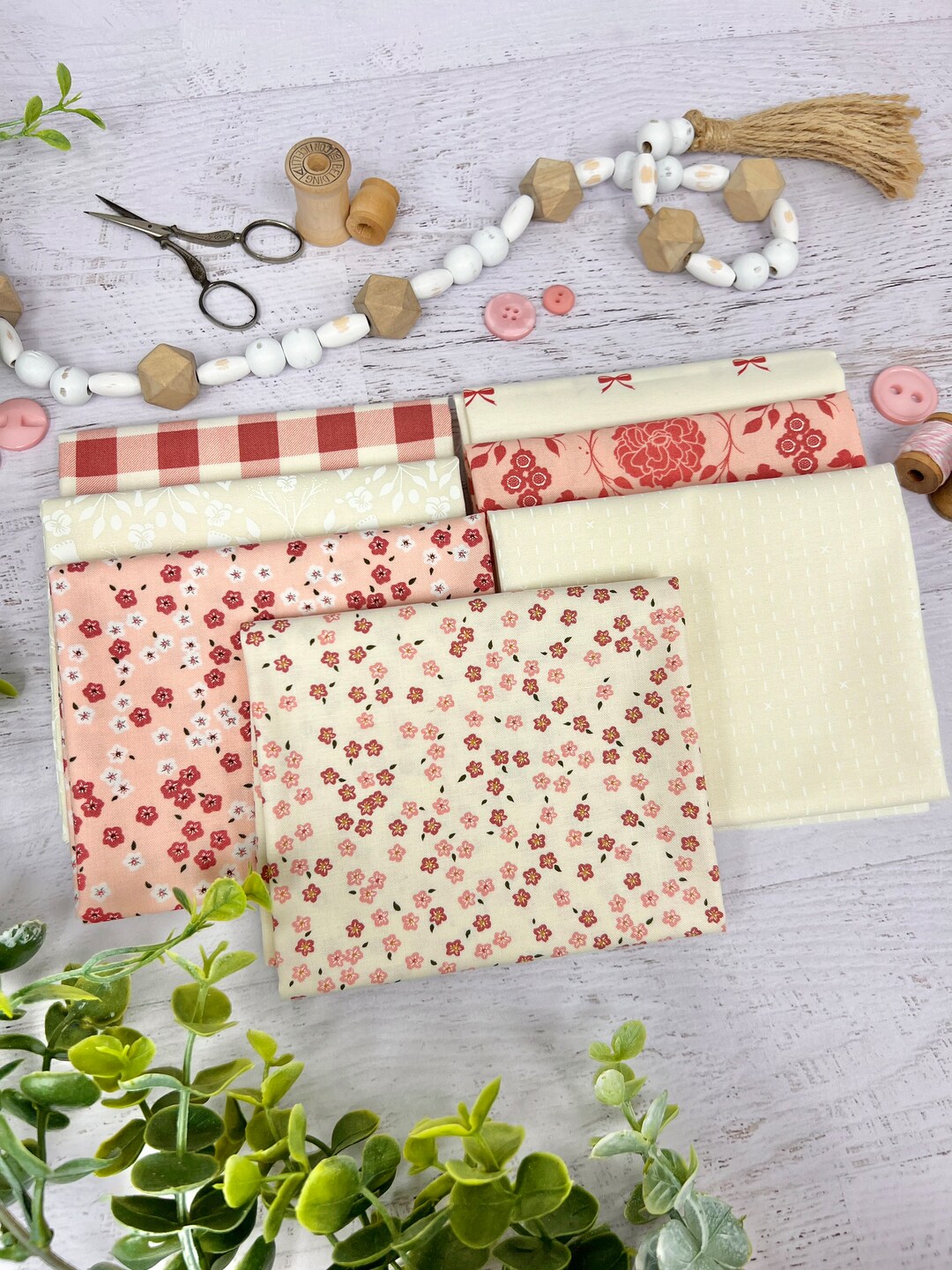 Evermore by Sweetfire Road Pink & Cream Fat Quarter Bundle 7 Fat ...
