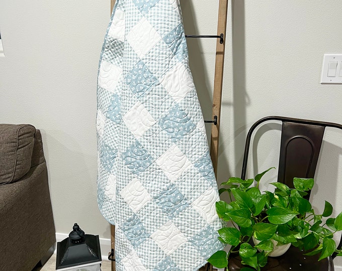 Blue Gingham Patchwork Quilt Kit 54 X 63 Purchase Pattern Separately - Etsy