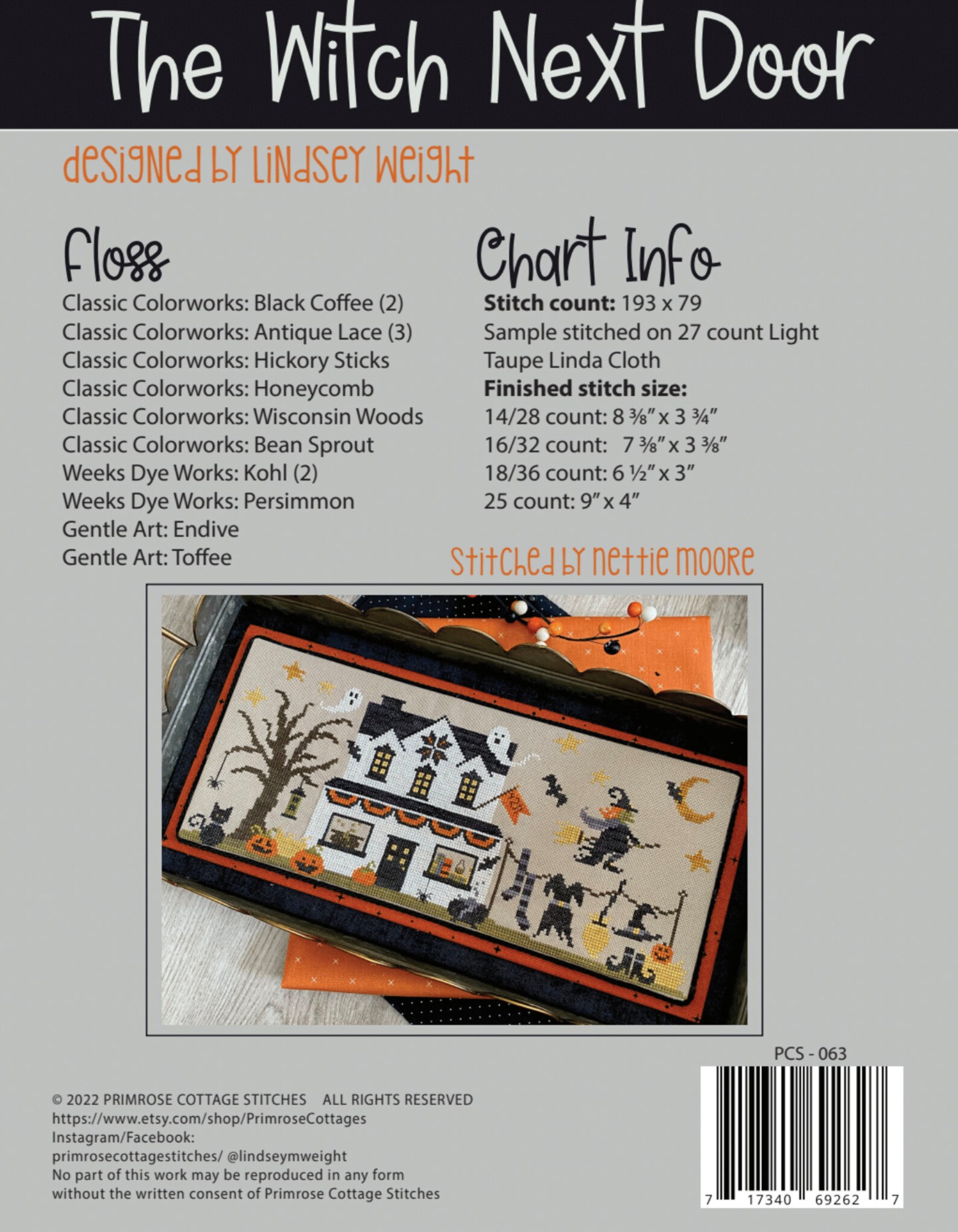 The Witch Next Door Cross Stitch by Lindsey Weight of Primrose | Etsy