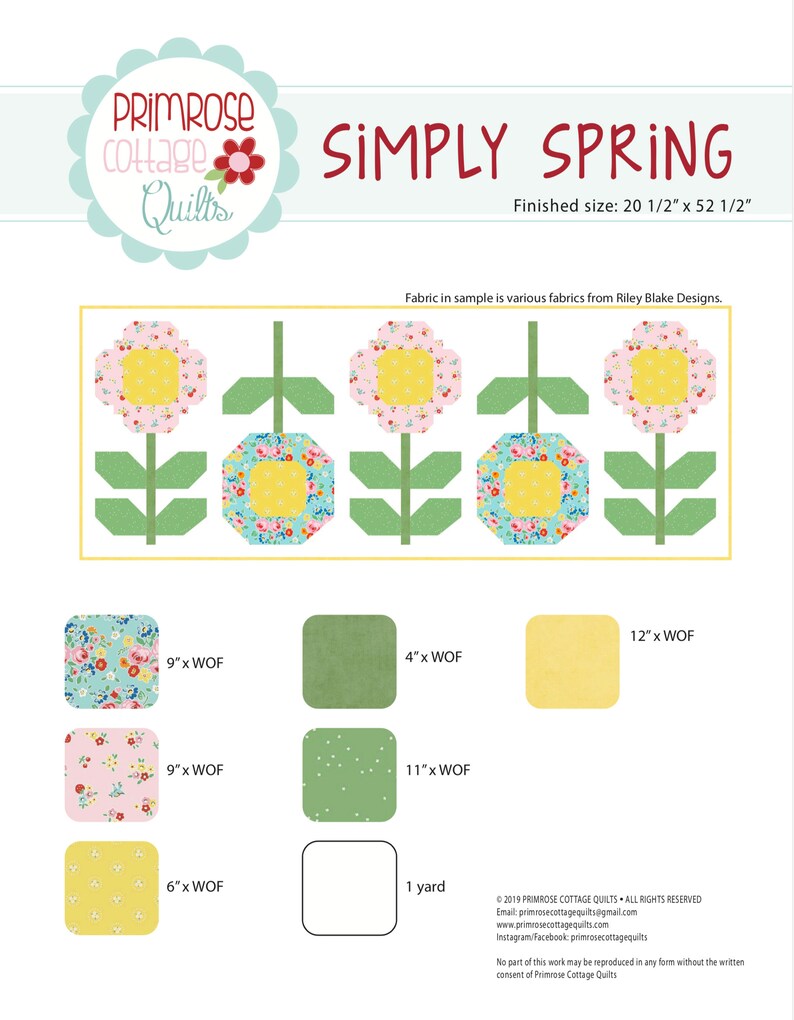 Simply Spring Table Runner PDF Pattern - Etsy