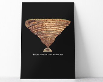 Dante Divine Comedy Map - Etsy