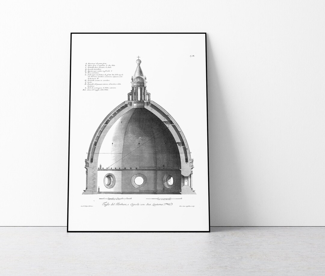 Florence Duomo Cross Section Poster, Architectural Print, Florence ...