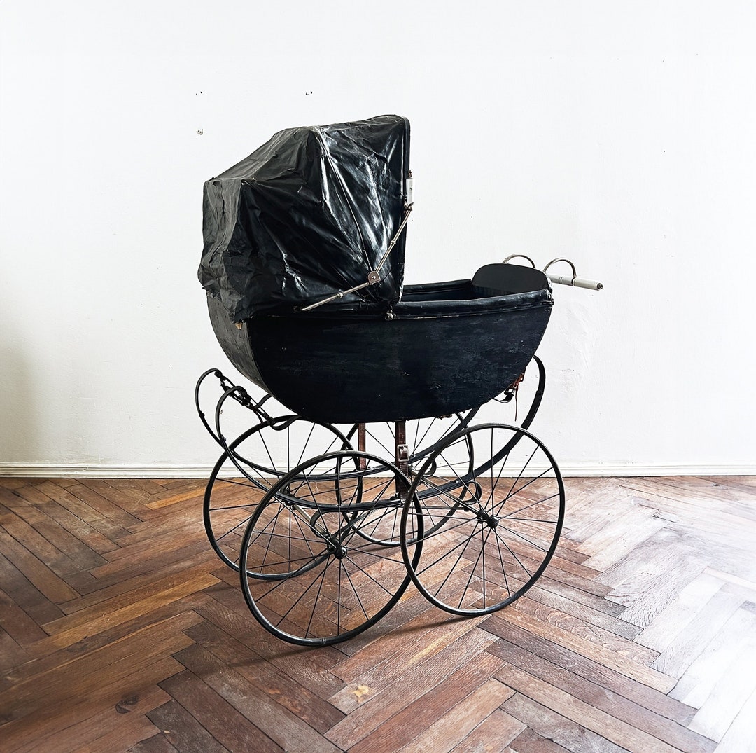 19th Century Baby Carriage Antique Black Pram Victorian Baby - Etsy