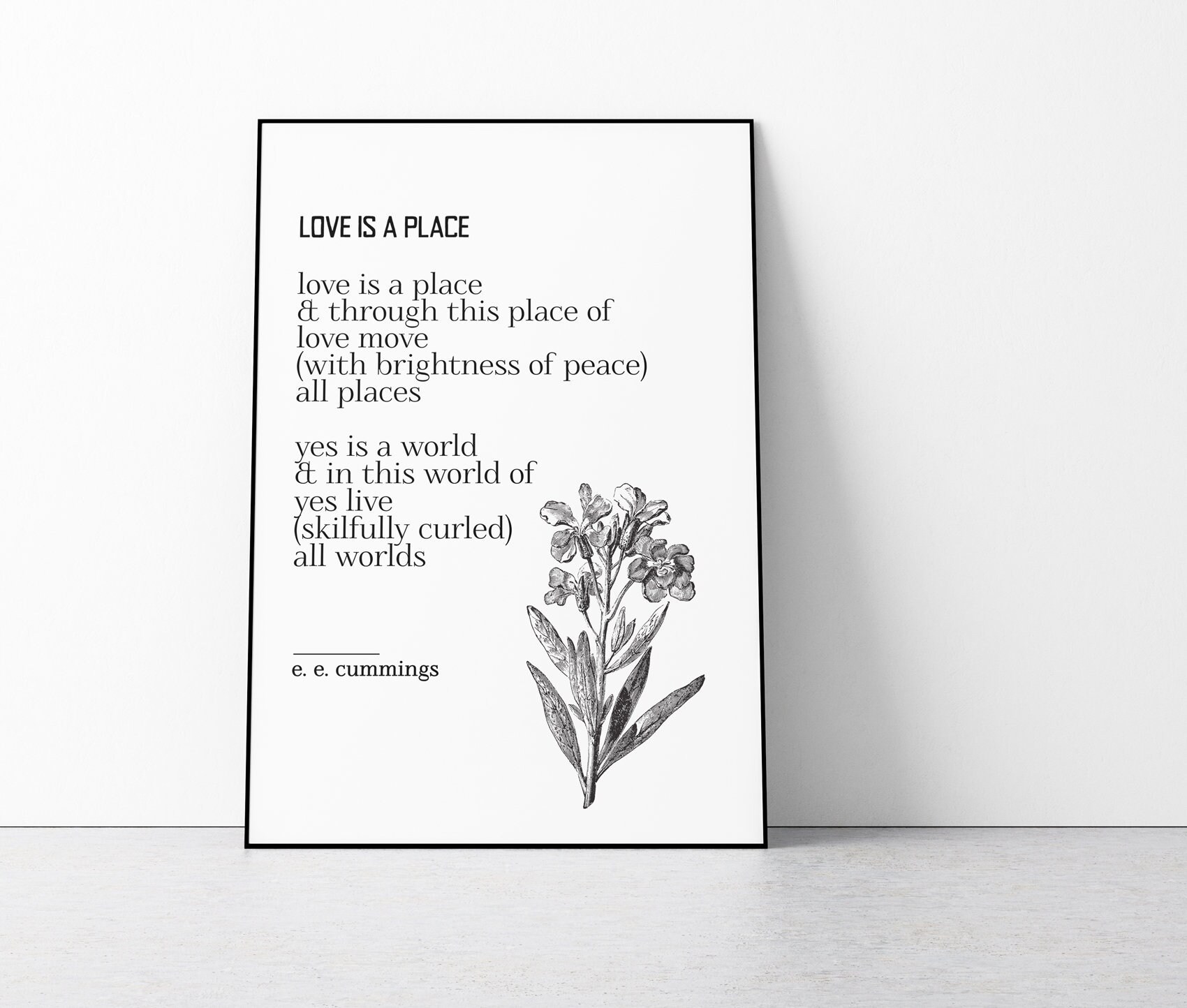Love is a Place Poem by E. E. Cummings Love Poem Print - Etsy Singapore
