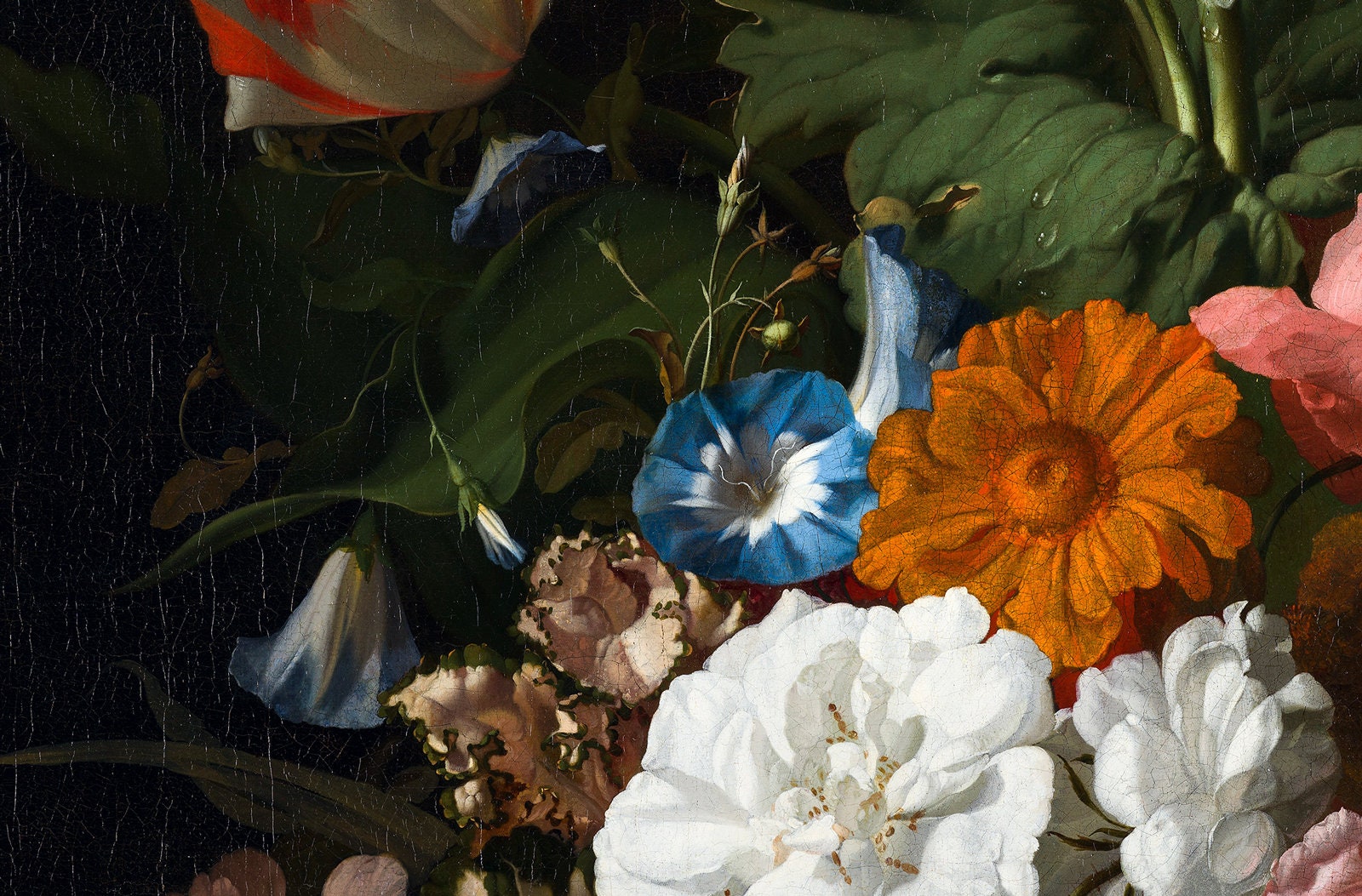 Dark Floral Art Poster, Dutch Floral Painting Poster, Large Dark Floral ...