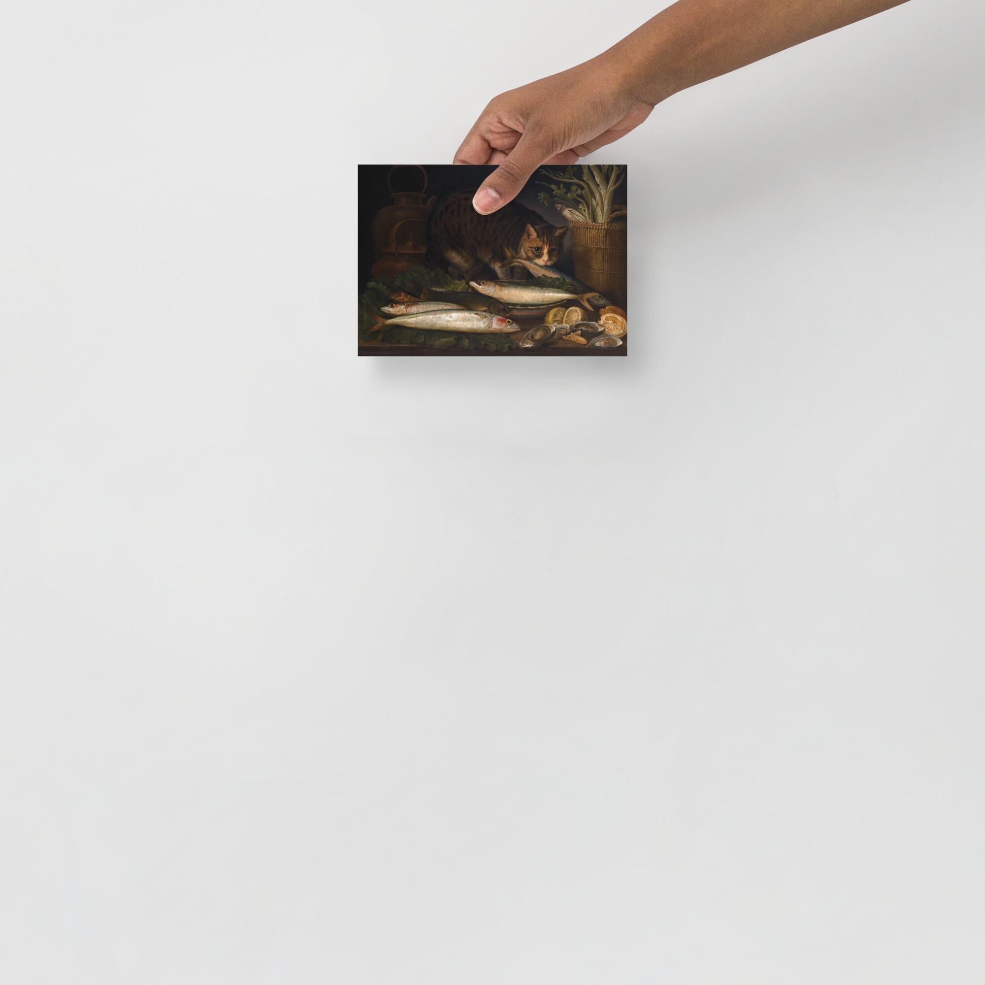 Cat Stealing Fish Art Print, Giovanni Rivalta Museum-quality Fine Art ...