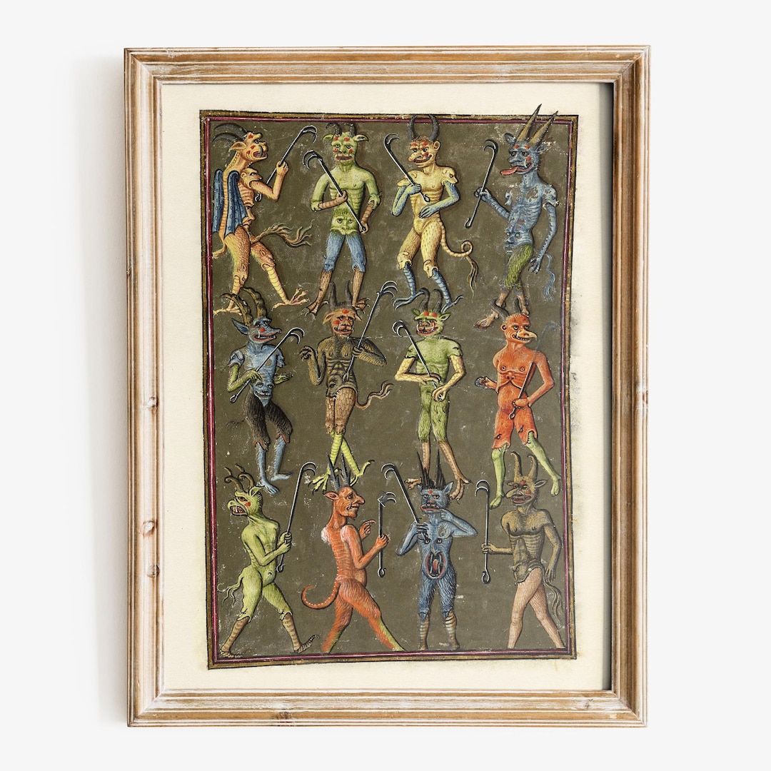 Weird Medieval Demons Art Print, Medieval Marginalia Fine Art Print - Etsy