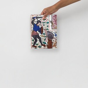 Medieval Knight Fighting Snail Art Print, Medieval Weird Art, Medieval ...