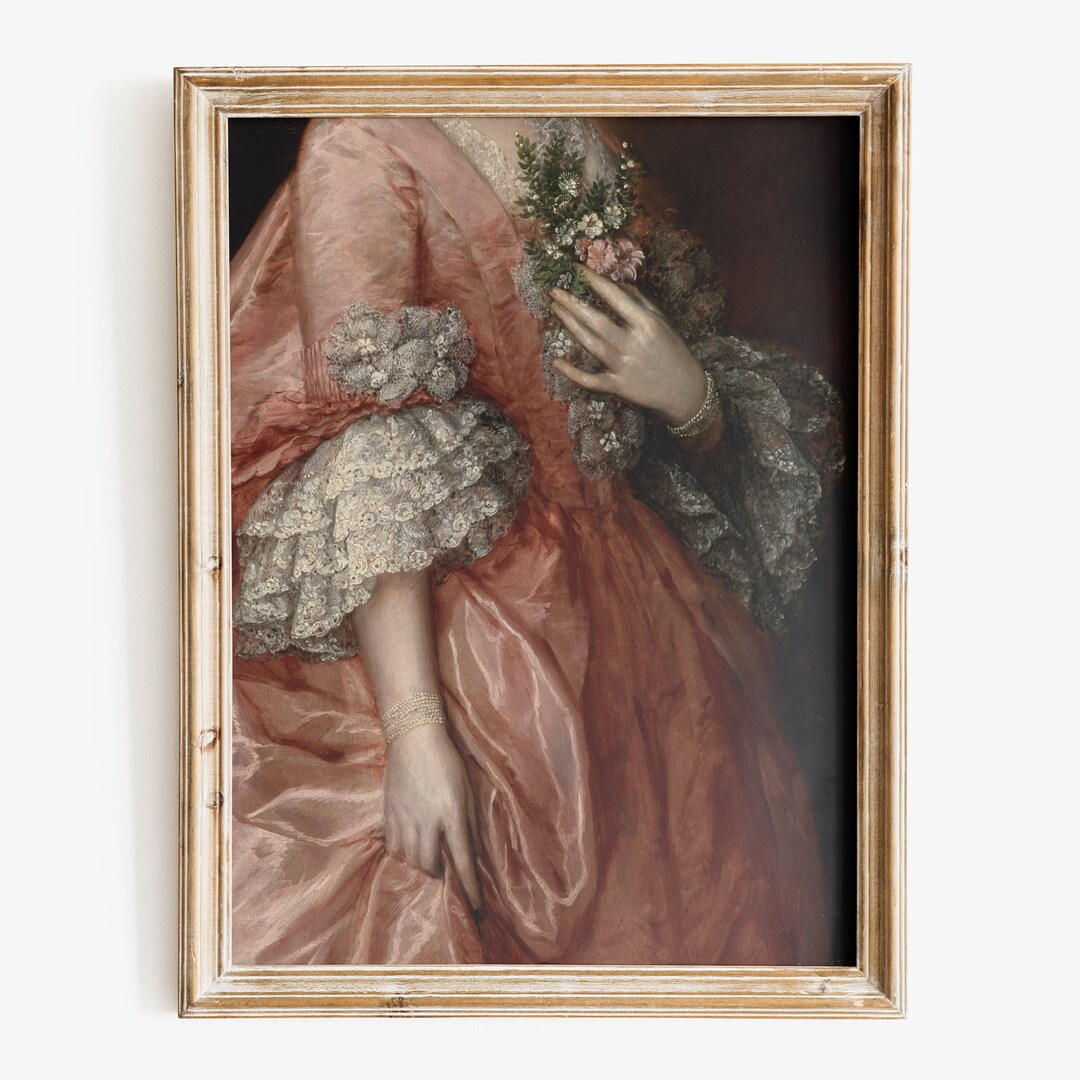Altered Portrait Art Print, Antique Painting Detail, Moody Wall Art ...
