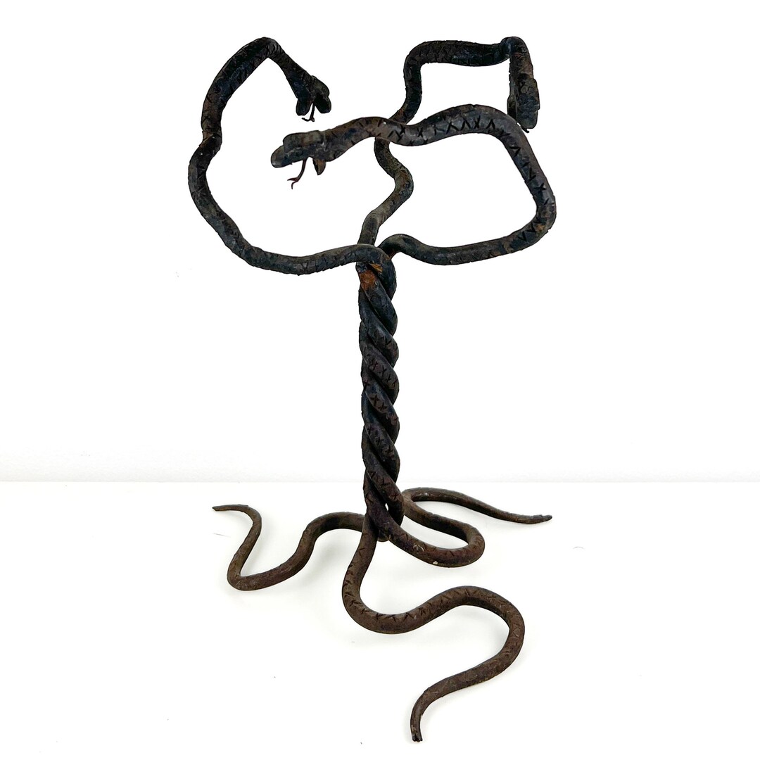 Antique Cast Iron Snake Stand, Gothic Decor, Snake Sculpture, Oddities ...