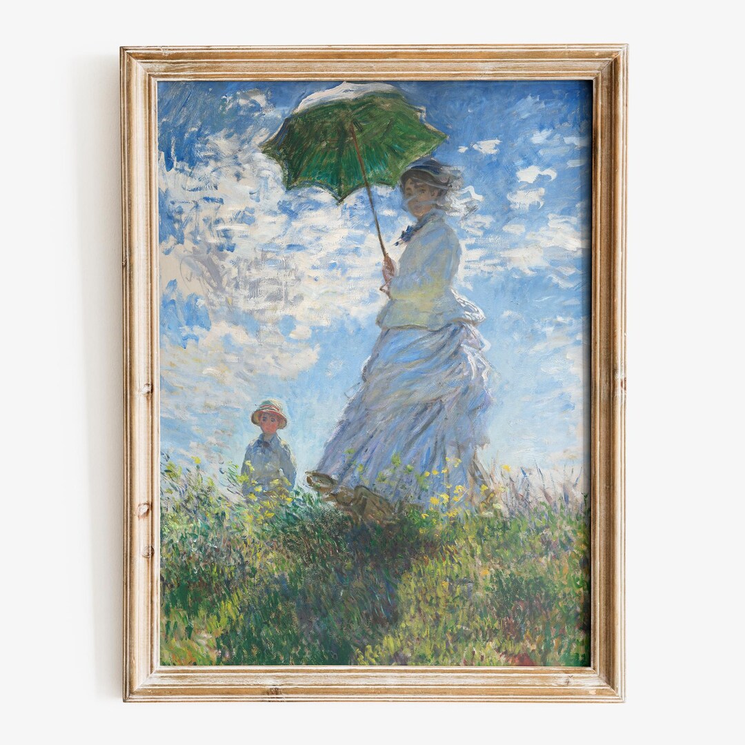 Claude Monet - Woman With a Parasol Art Print, Impressionist Art Print ...