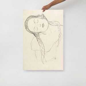 Gustav Klimt Line Drawing Art Print, Fine Art Print - Etsy