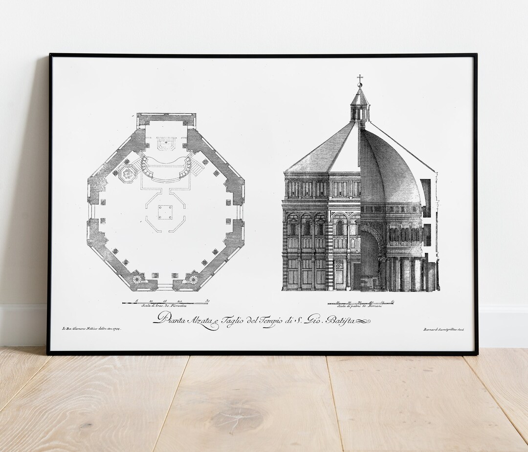 Cross-sections of Florence Baptistery of Saint John Poster - Etsy