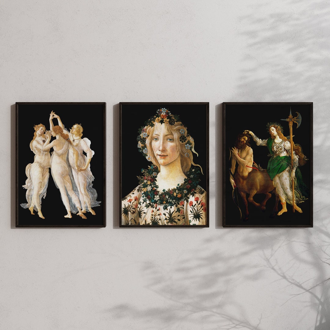 SET OF 3 Botticelli Prints, Renaissance Art Prints, Museum Posters ...