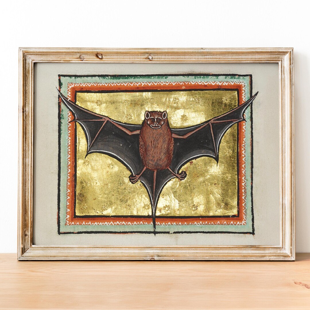 Weird Medieval Bat Art Print, Medieval Weird Art, Medieval Marginalia ...