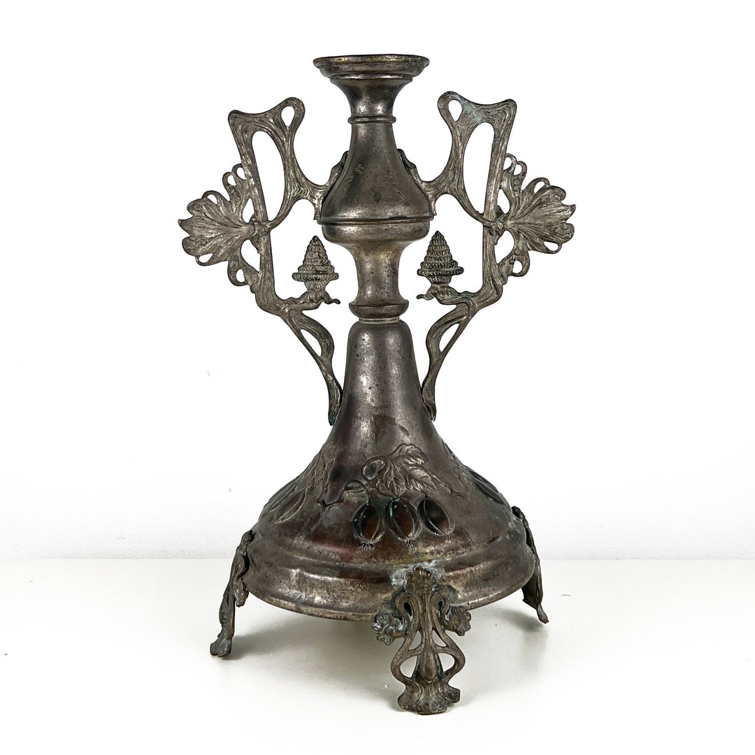 Art Nouveau Candlestick Holder, Antique Candle Holder, Jugendstil ...