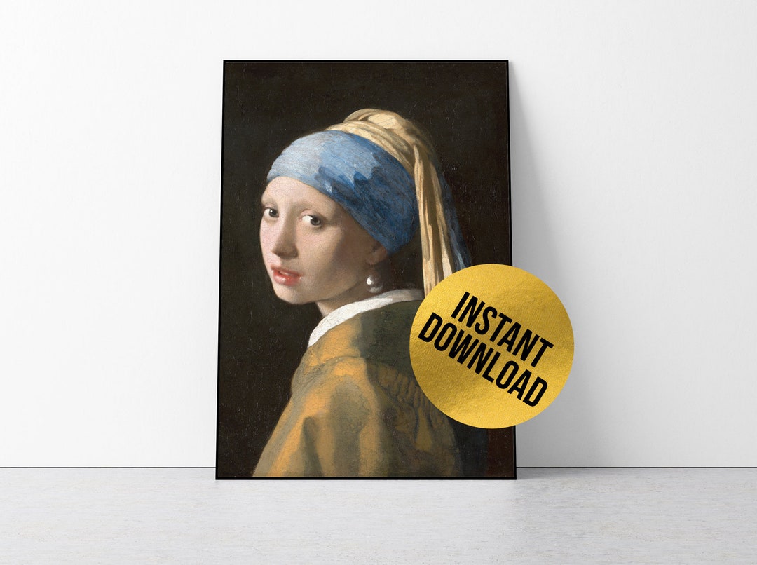Girl With a Pearl Earring Printable, Johannes Vermeer Instant Download ...