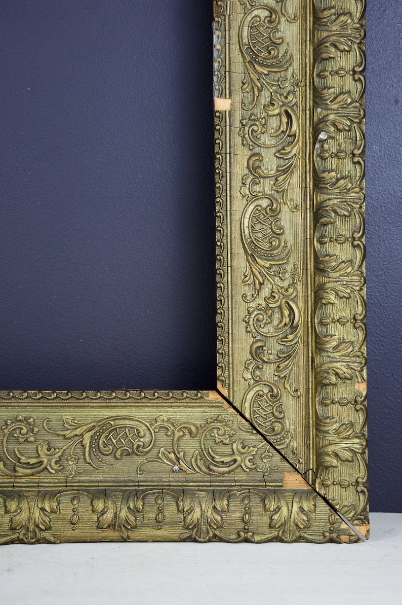 Antique Wood Frame Distressed Frame Aged Gold Frame Ornate - Etsy Hong Kong