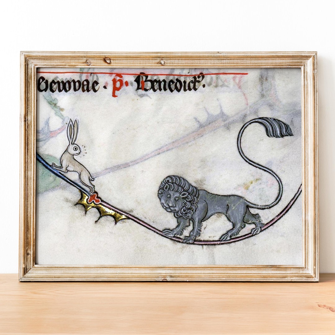 Weird Medieval Art Print, Medieval Weird Art, Medieval Marginalia - Etsy