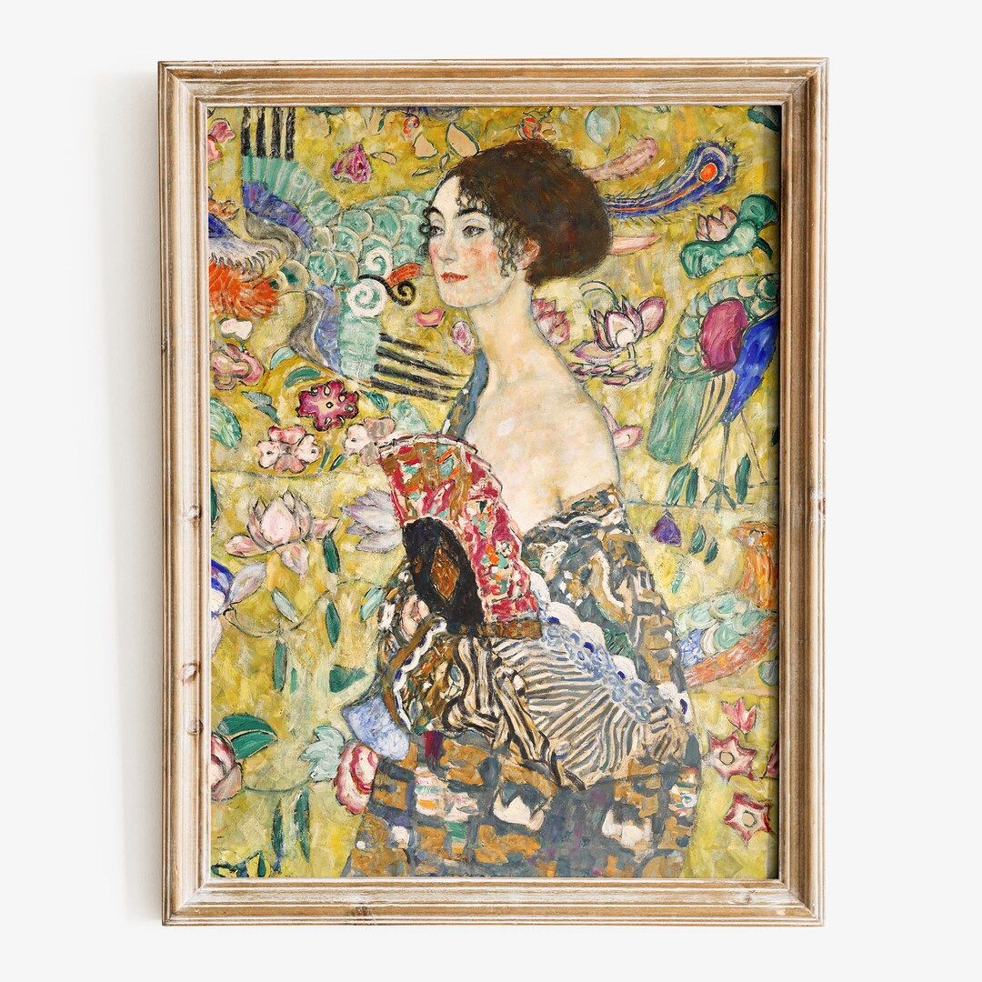 Gustav Klimt - Lady With Fan Art Print, Fine Art Print - Etsy