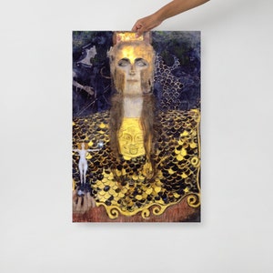 Gustav Klimt - Pallas Athena Art Print, Fine Art Print, Athena God Art ...