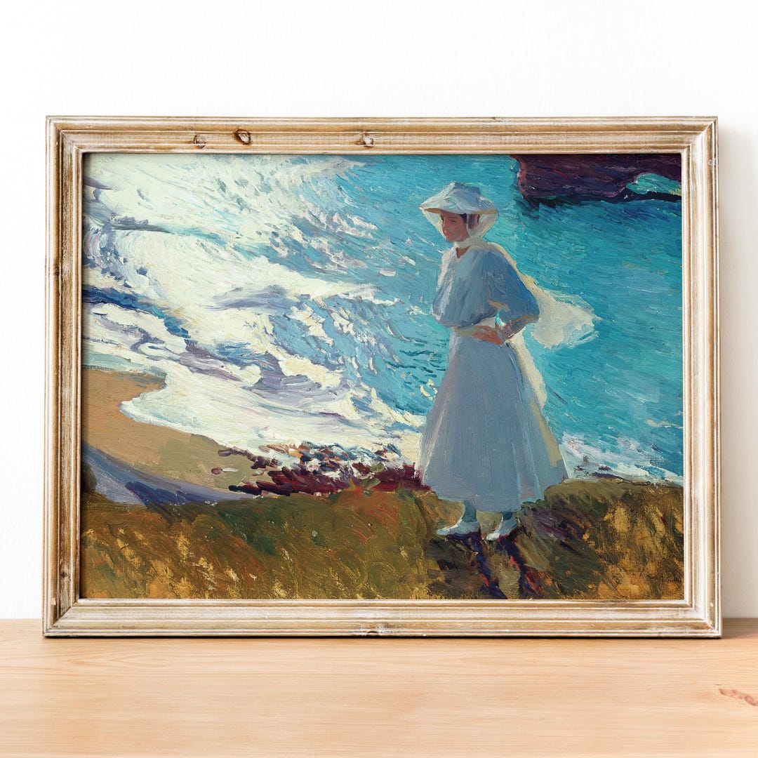 Joaquin Sorolla - María on the Beach at Biarritz Art Print, Museum ...