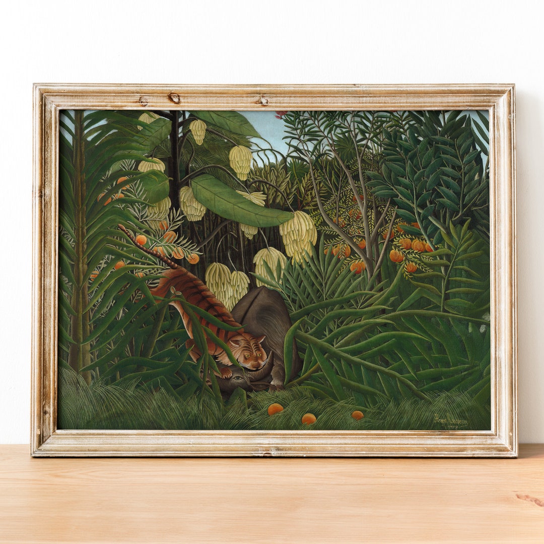 Henri Rousseau - Fight Between a Tiger and a Buffalo Art Print, Museum ...