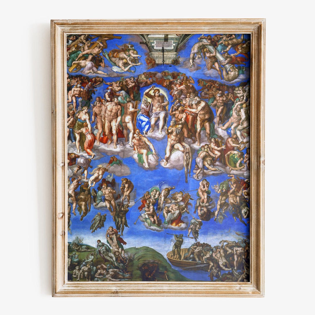 Michelangelo - the Last Judgment Art Print, Renaissance Wall Art - Etsy