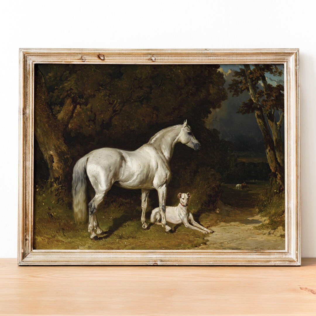 Vintage Horse and Dog Art Print, Fine Art Print, Equine Art - Etsy