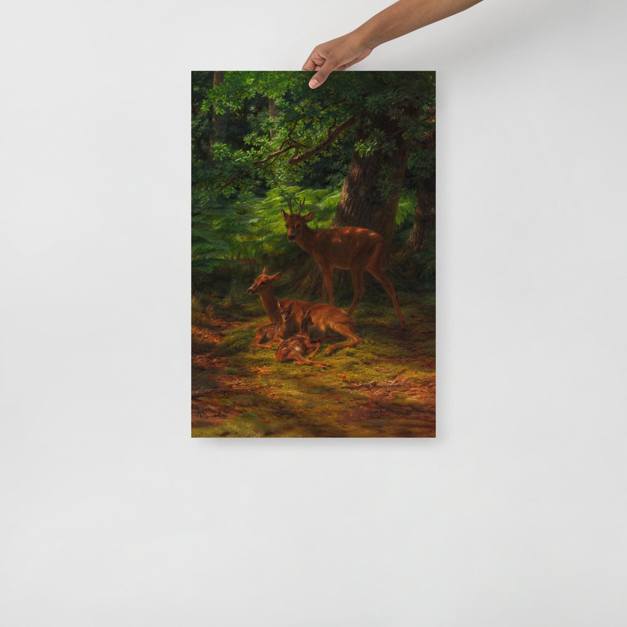 Rosa Bonheur - Deer in Repose, Dark Forest Art Print, Fine Art Print ...