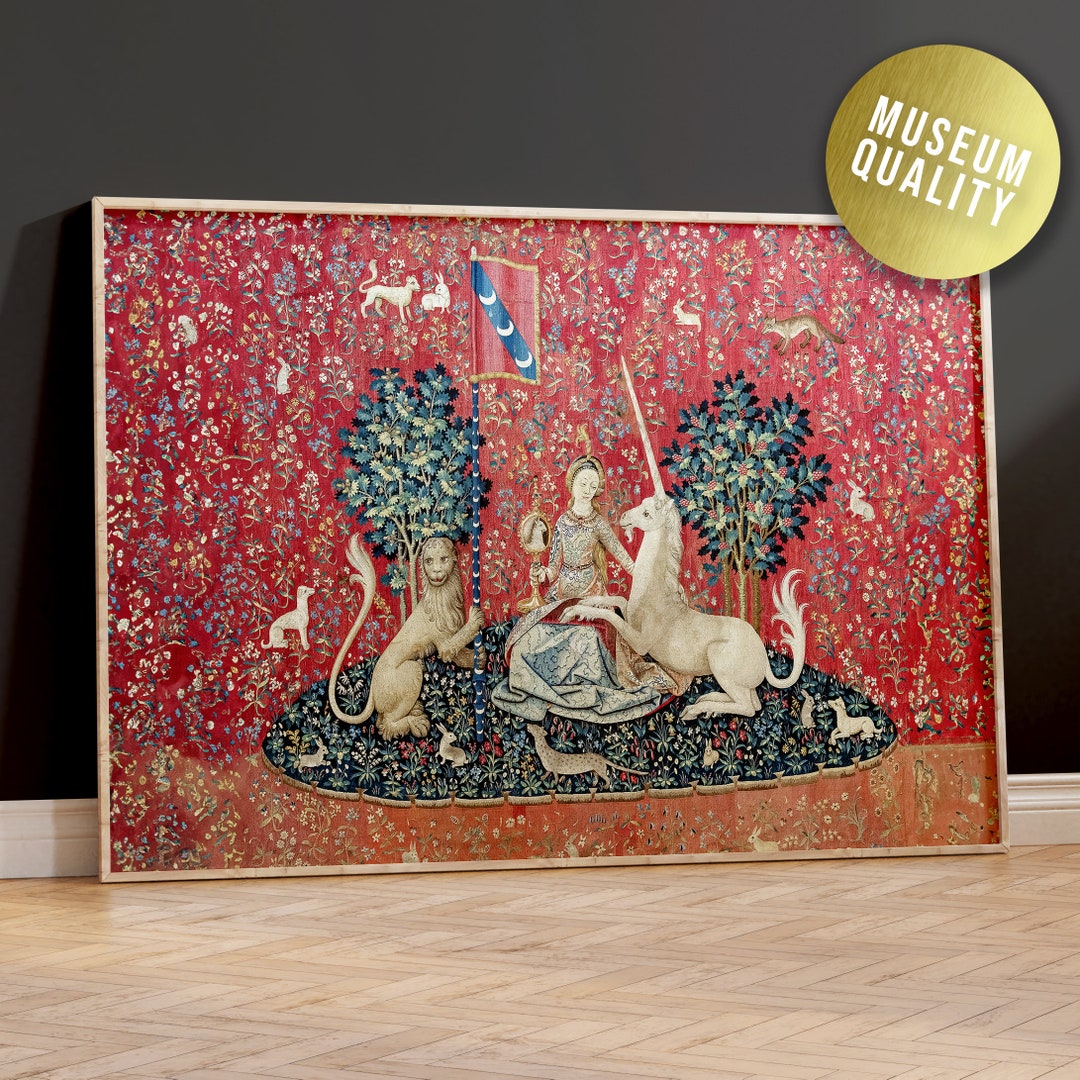 The Lady and the Unicorn Art Print Medieval Tapestry Print - Etsy