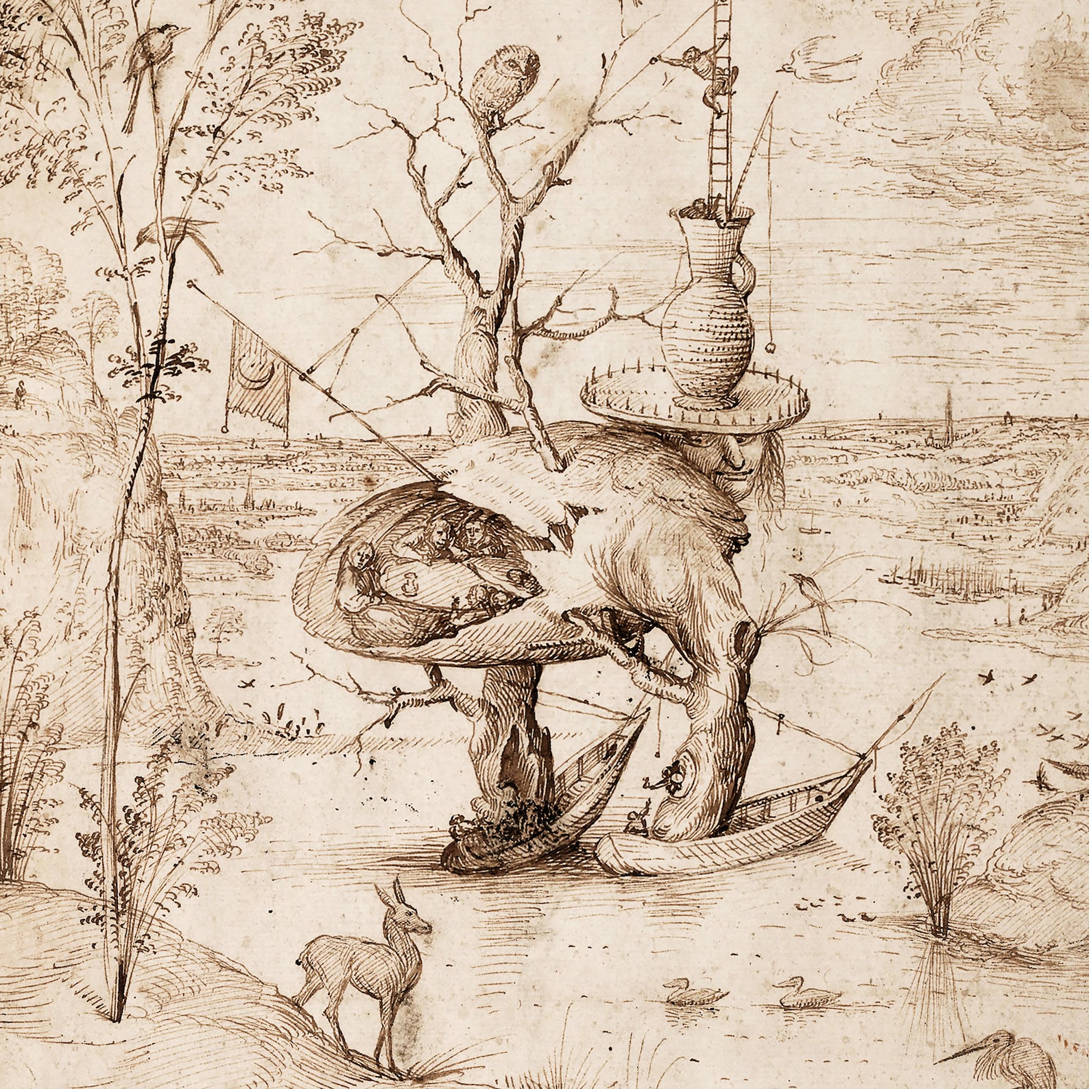 Hieronymus Bosch Man Tree Drawing Art Print | Etsy