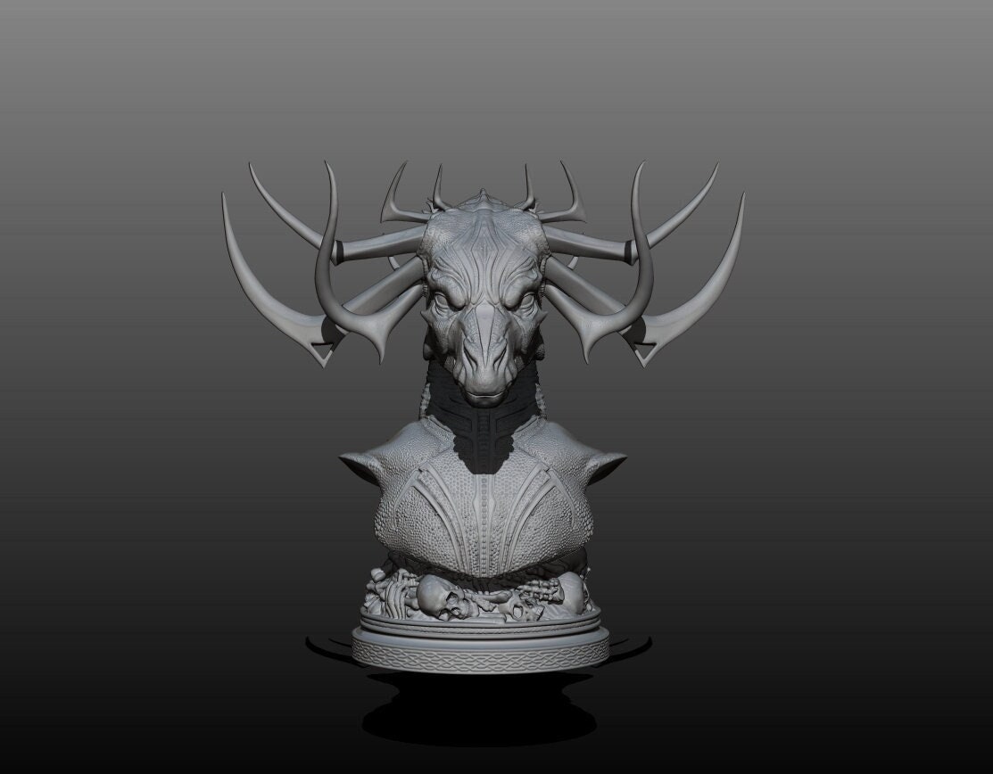 Hela Dragon Statue Digital File 3D Model Dragon Bust STL - Etsy