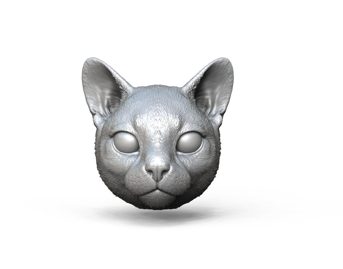 Cat Head for Art Dolls or Sculptures to Paint and Process Yourself, DIY ...