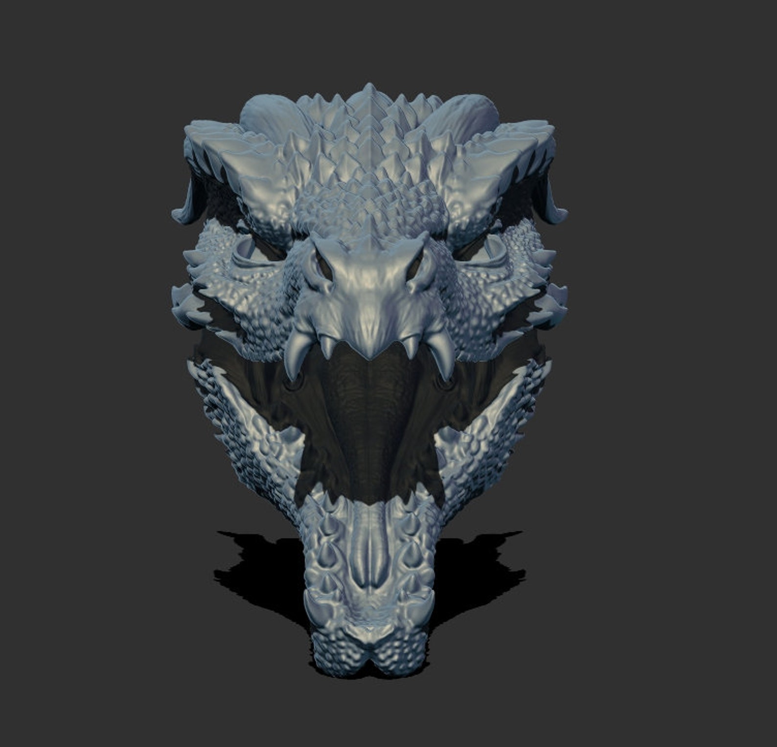 3D Model Dragon With Moveable Jaw, File STL/OBJ, Printfile for Art ...