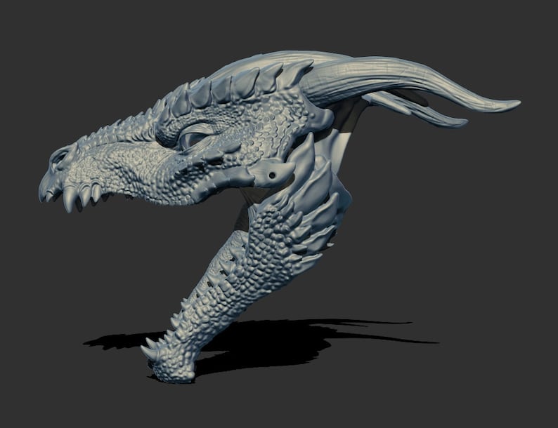 3D Model Dragon With Moveable Jaw, File STL/OBJ, Printfile for Art ...