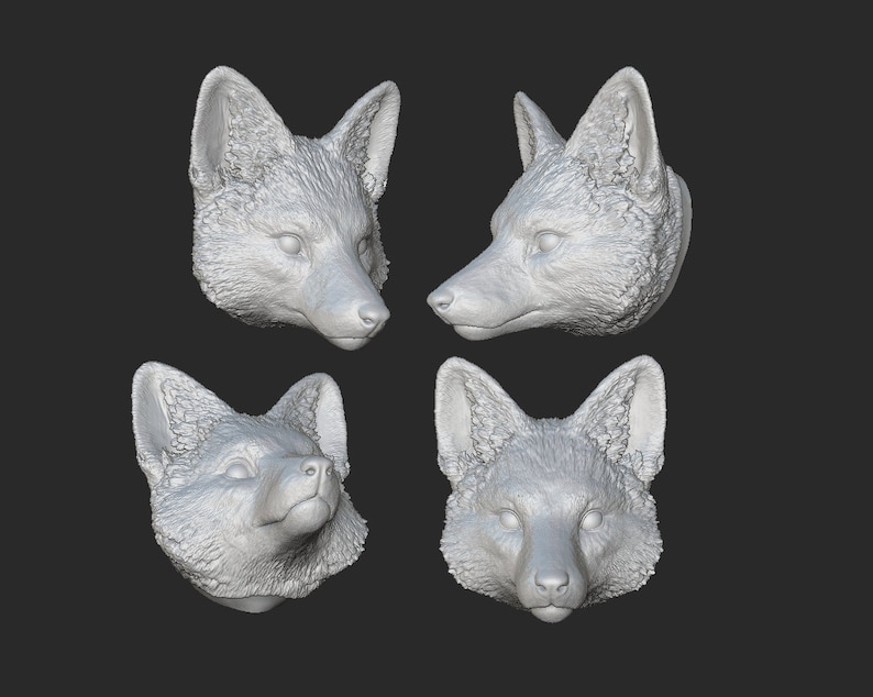 Digital File, 3D Model Fox Head, File STL Download, Art Dolls - Etsy