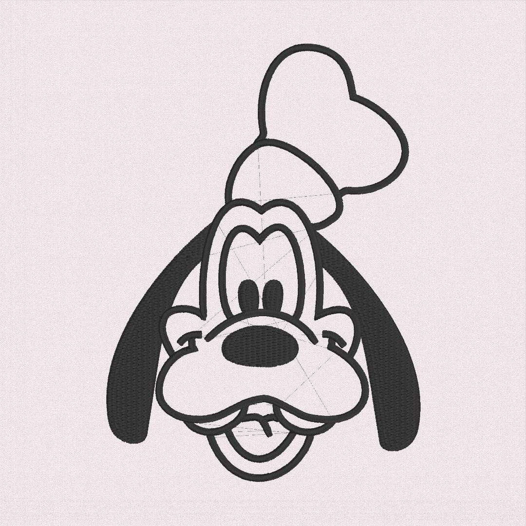 Goofy Outline // Machine Embroidery Digital File, Pes, Instant Download ...