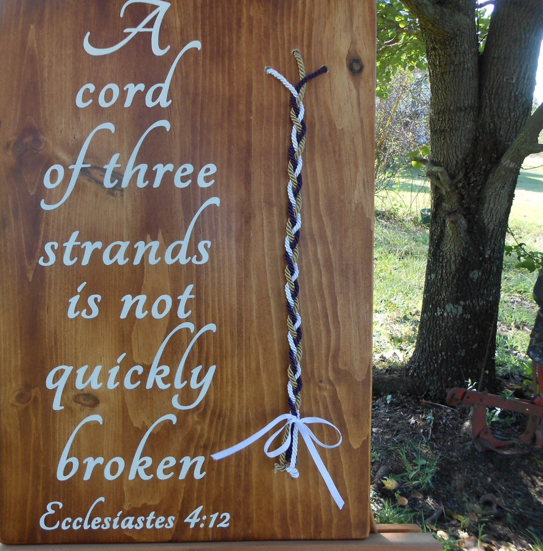 A Cord of Three Strands, Unity, Colored Cord, Wedding Unity Ceremony ...