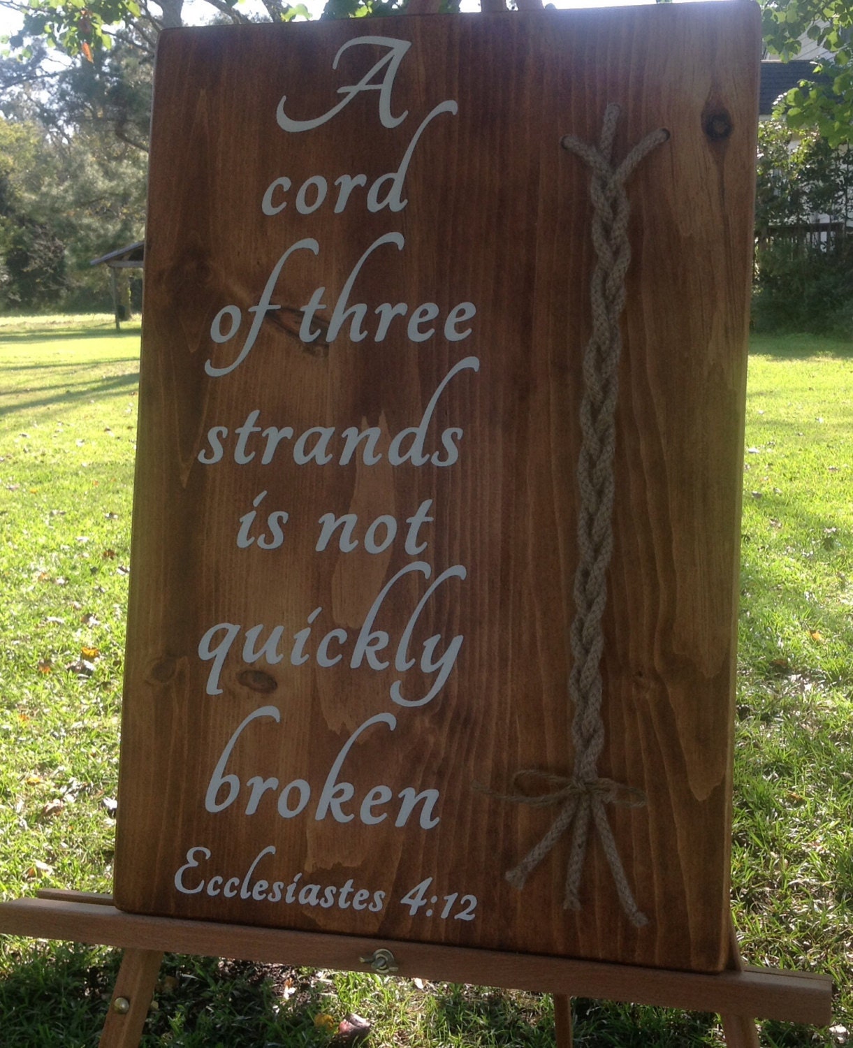 A Cord of Three Strands Wedding Sign, Unity, Jute Cord, Wedding Unity ...