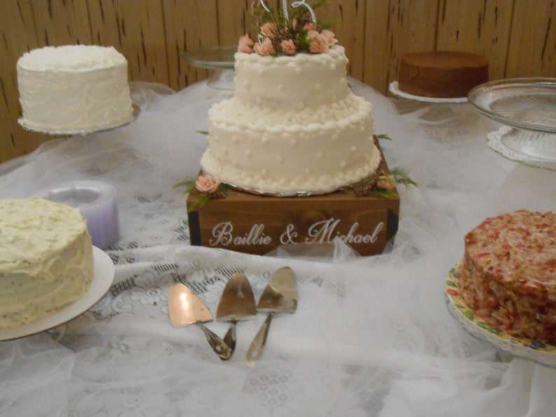 Personalized Rustic Wedding Cake Stand 14 X 14 Cake - Etsy