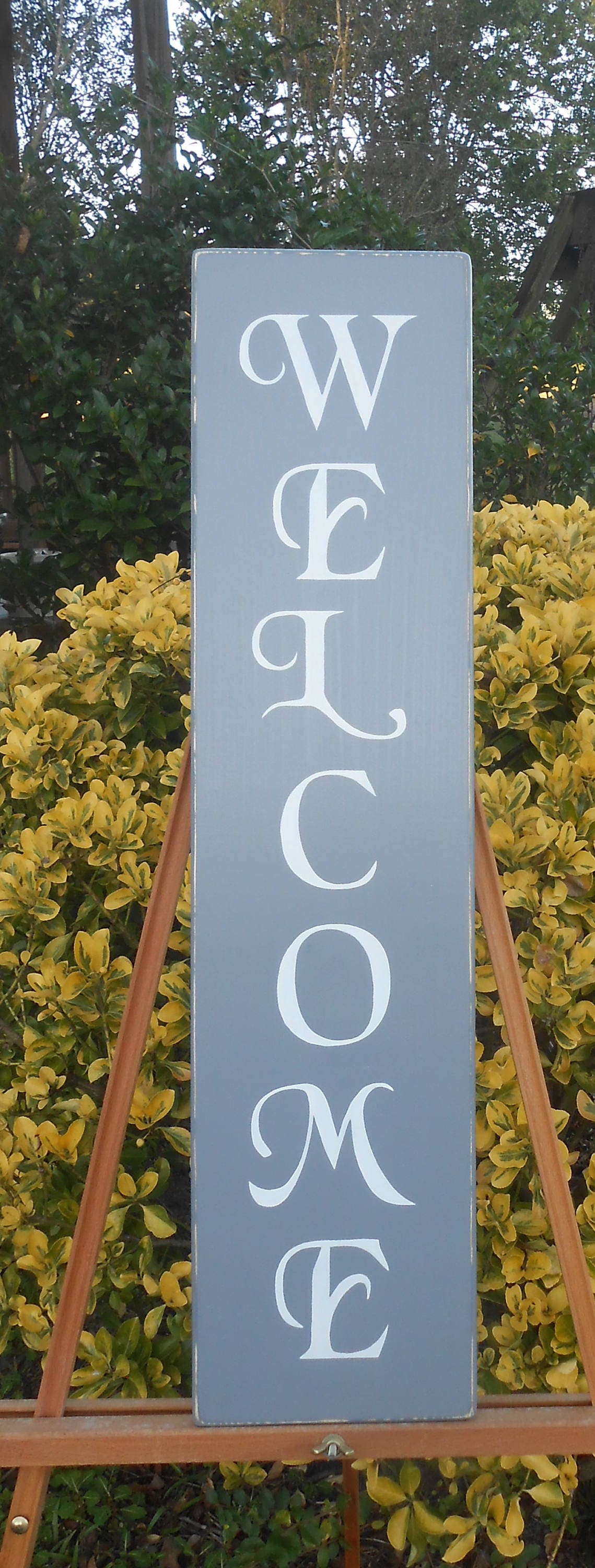 Vertical rustic wood welcome sign wooden welcome sign | Etsy