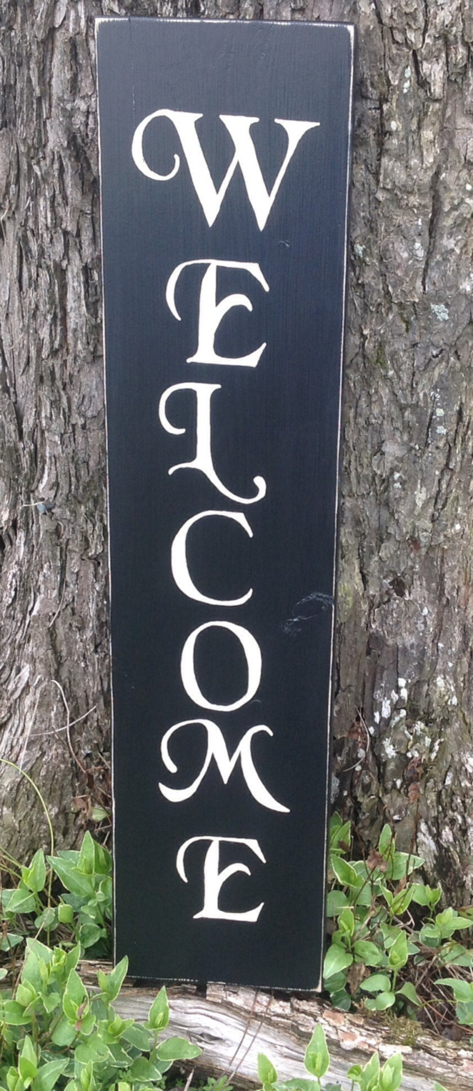 Vertical Rustic Wood Welcome Sign Wooden Welcome Sign - Etsy