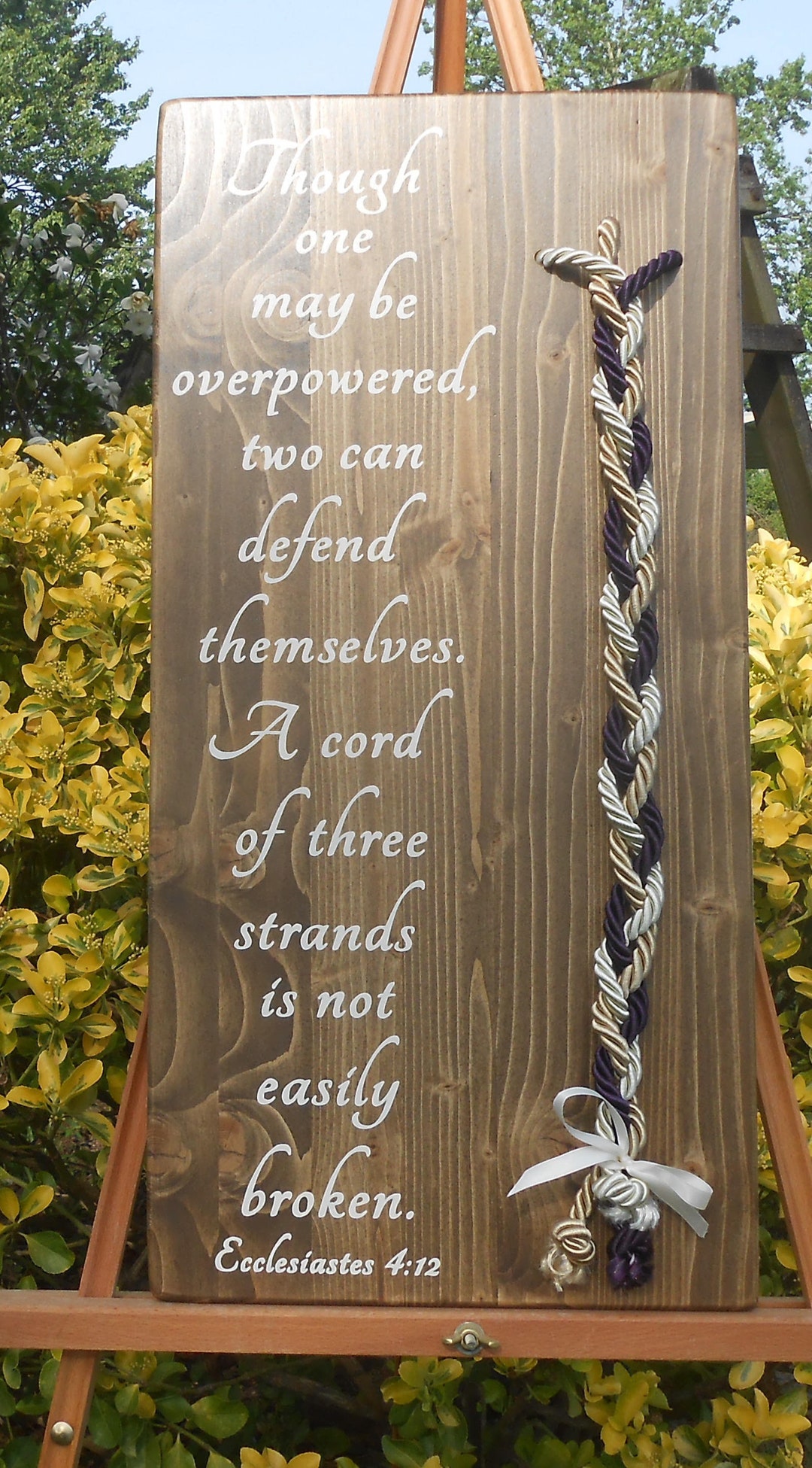 A Cord of Three Strands,full Verse, Narrow Unity, Larger Colored Cord ...