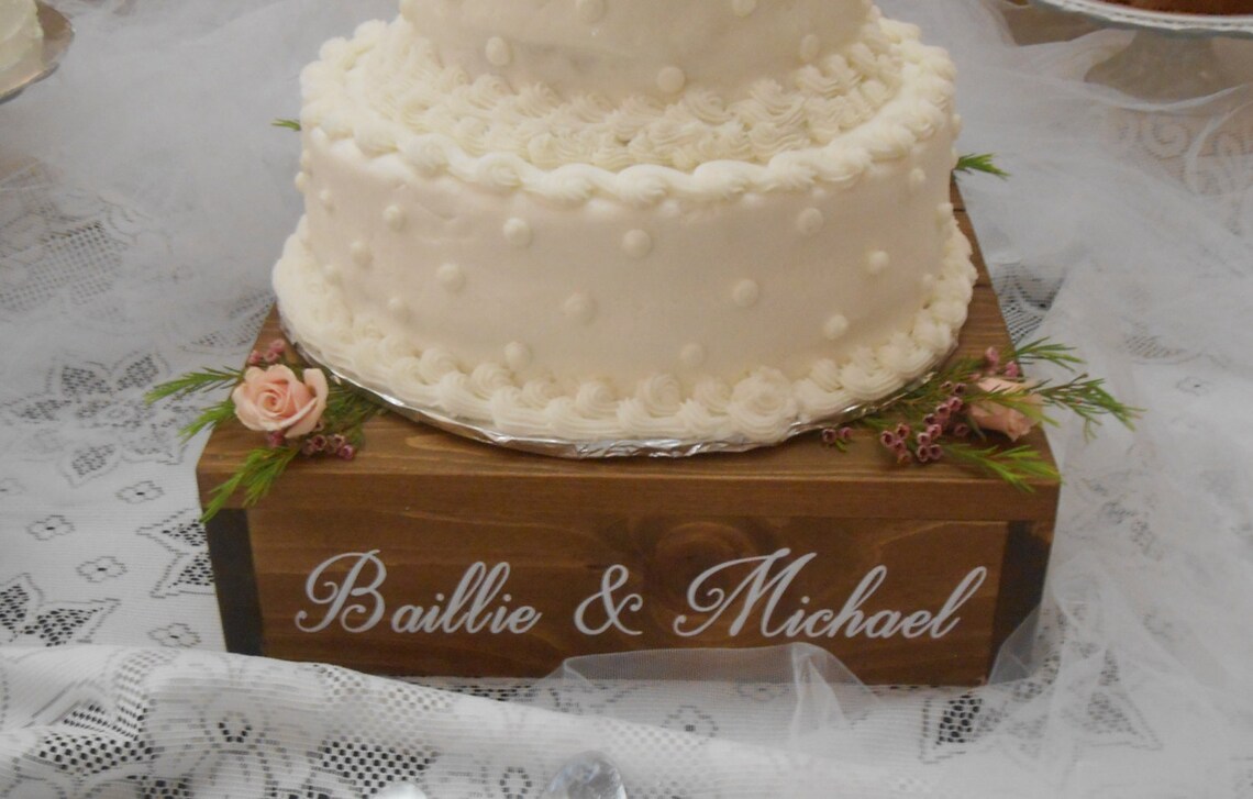 Personalized Rustic Wedding Cake Stand 14 X 14 Cake - Etsy